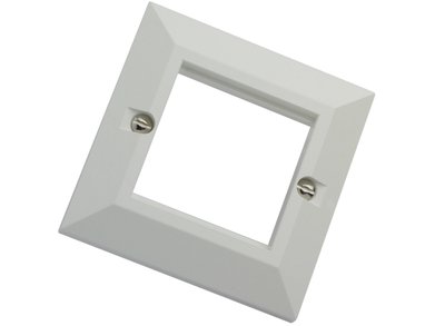 Single Gang Faceplate for 2 Euro Modules in White - Bevelled | LinuxKit